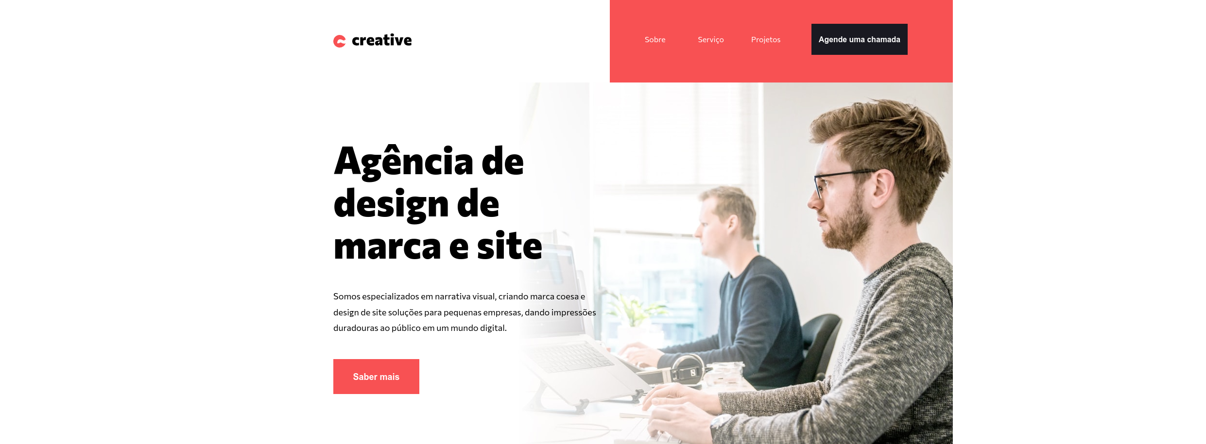 GitHub - GustavoVitorS/Creative-agency-single-page-site