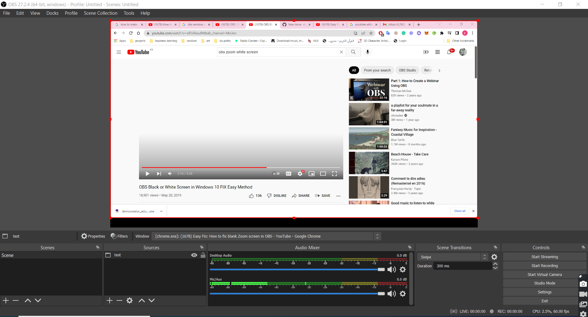 youtube videos on any browser window in the background not shown after ...