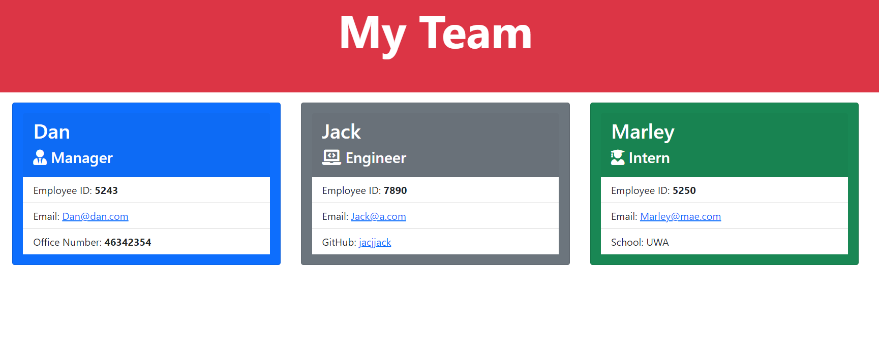 GitHub - danielnels/Team-Profile-Generator: App to dynamically generate a work team profile