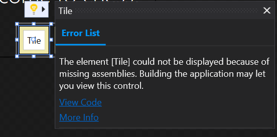 Tile cannot be displayed because of missing assemblies. · Issue #4302 ...