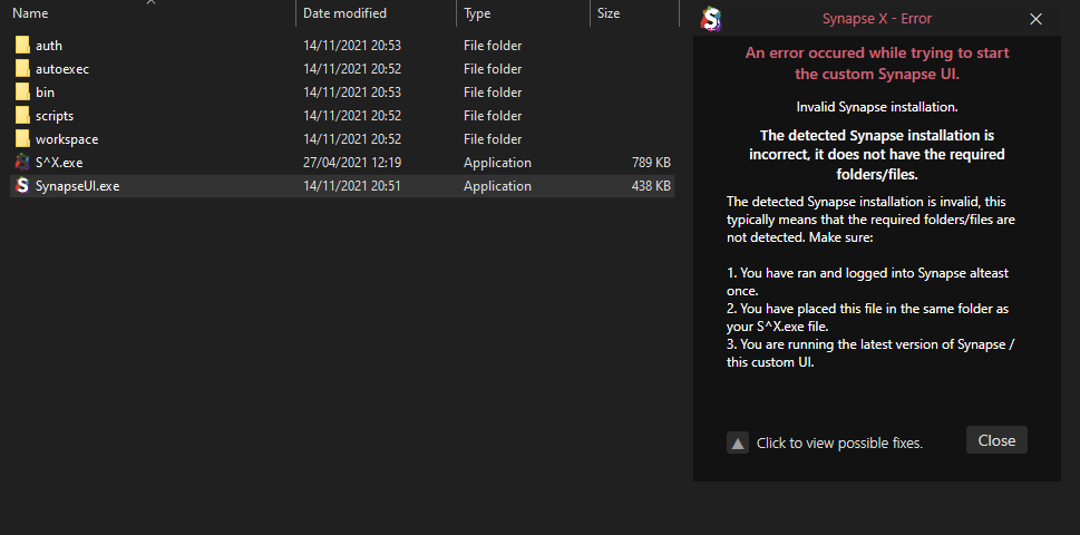 Cant install :\ · Issue #10 · asunax-aaa/SynapseUI · GitHub
