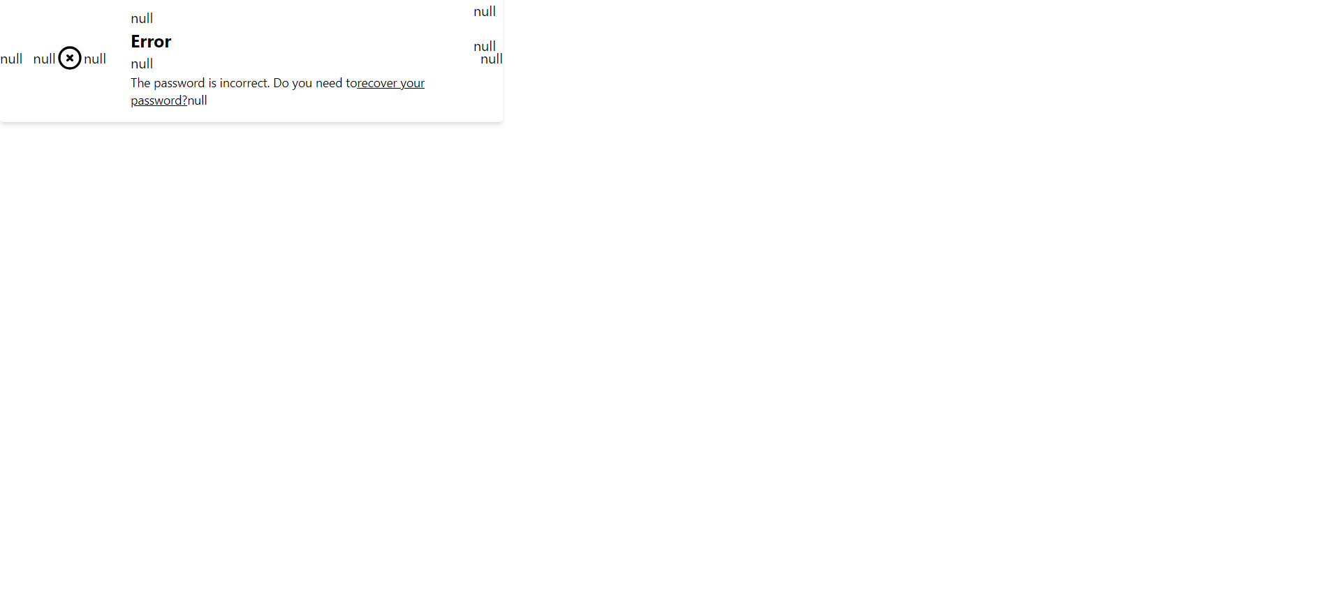 BUG: textnode with content "null" is rendered as "null" not whitespace ...