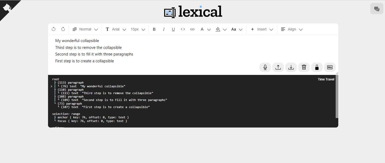 Bug: Remove collapsible does not maintain order when converting it back to regular content ...