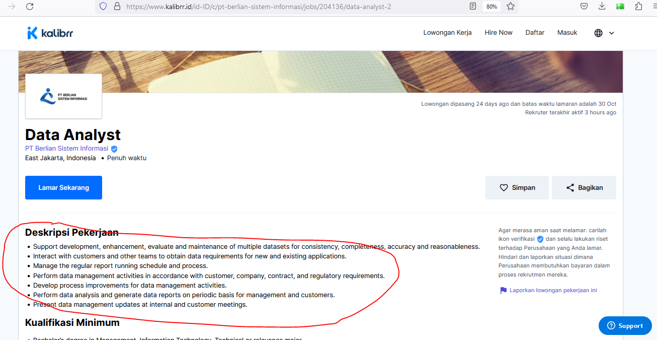 Eksplorasi web scraping lowongan kerja (jobdesc, pindah halaman, detail ...