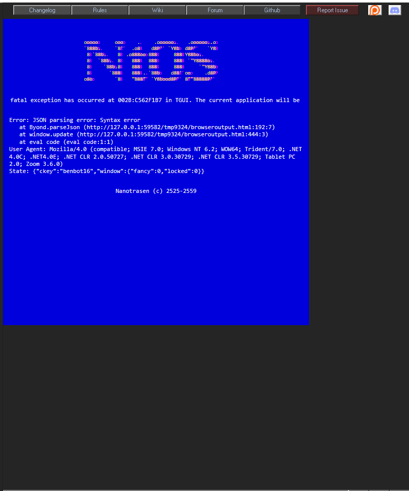 Tgchat Ntos Bluescreen · Issue 8036 · Beestationbeestation Hornet · Github