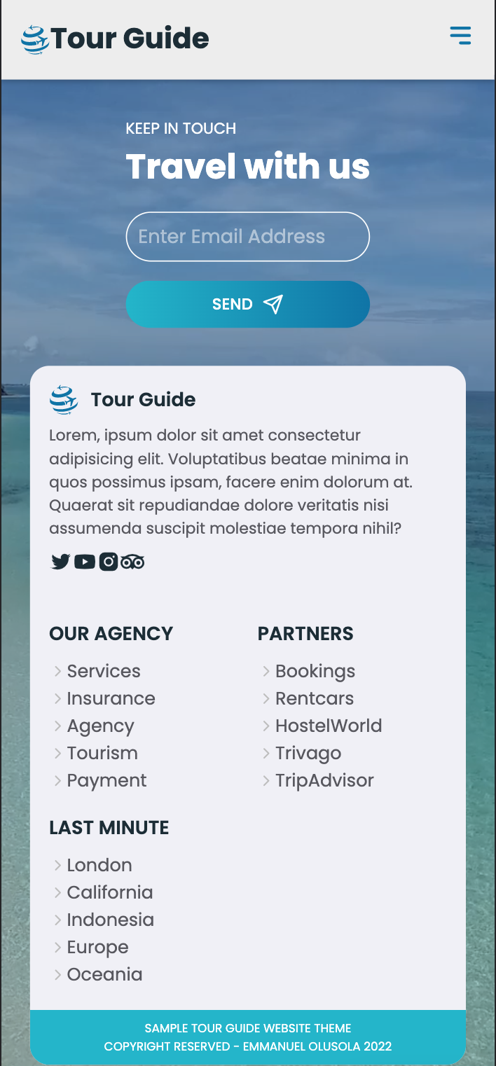 GitHub - emmanuelolusola/tour-guide: A Travel Guide landing page ...