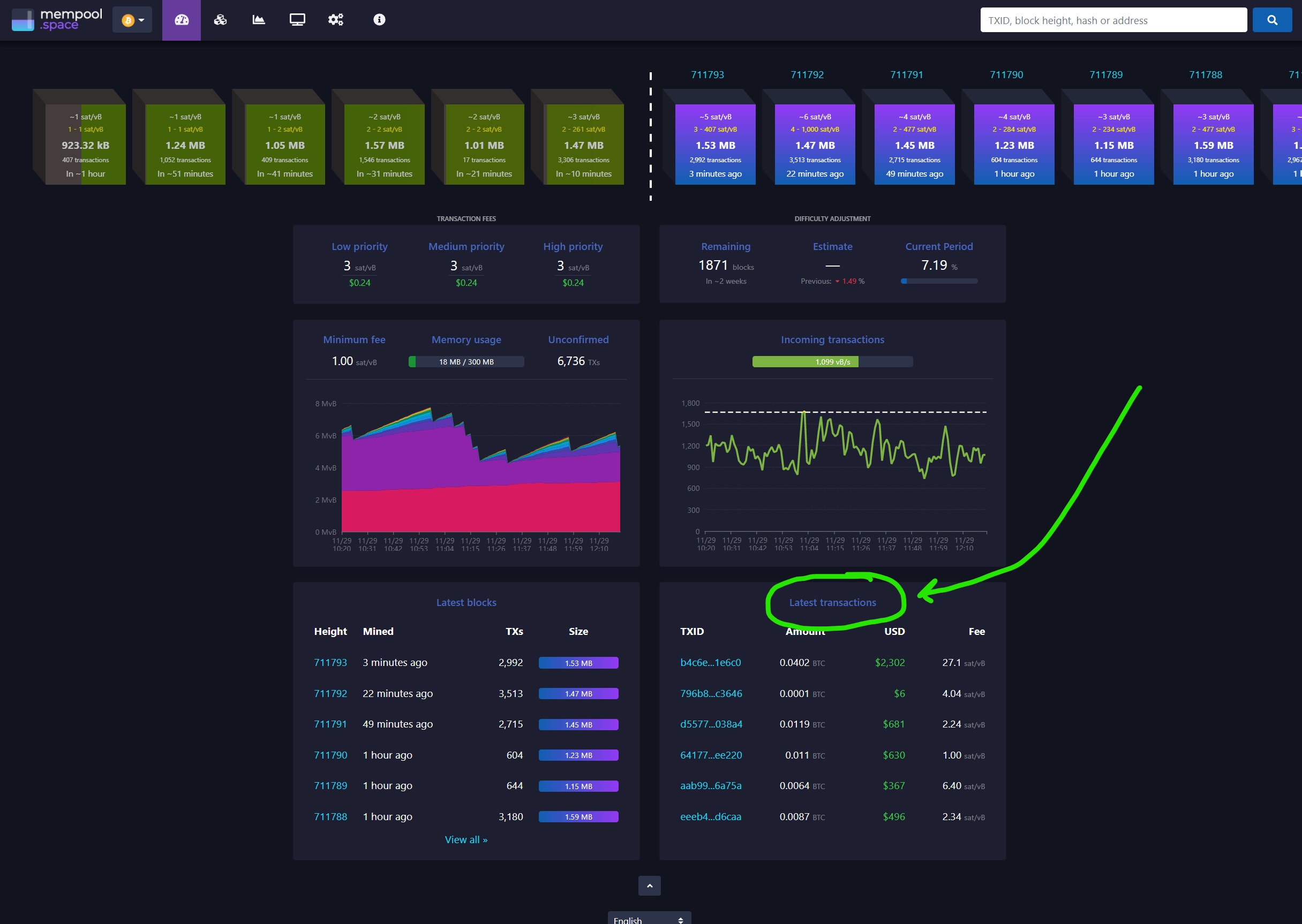 New feature: See all transactions in Mempool · Issue #960 · mempool/mempool · GitHub