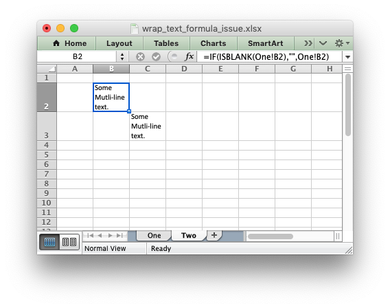 Bug: Formula referencing cell with wrapping text does not also wrap ...