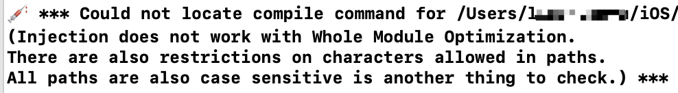 Could not locate compile command · Issue #277 · johnno1962/InjectionIII · GitHub