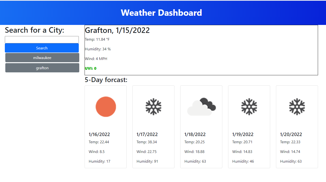 GitHub - MattKolbach/WeatherDashboardChallenge: Challenge 6, Weather ...