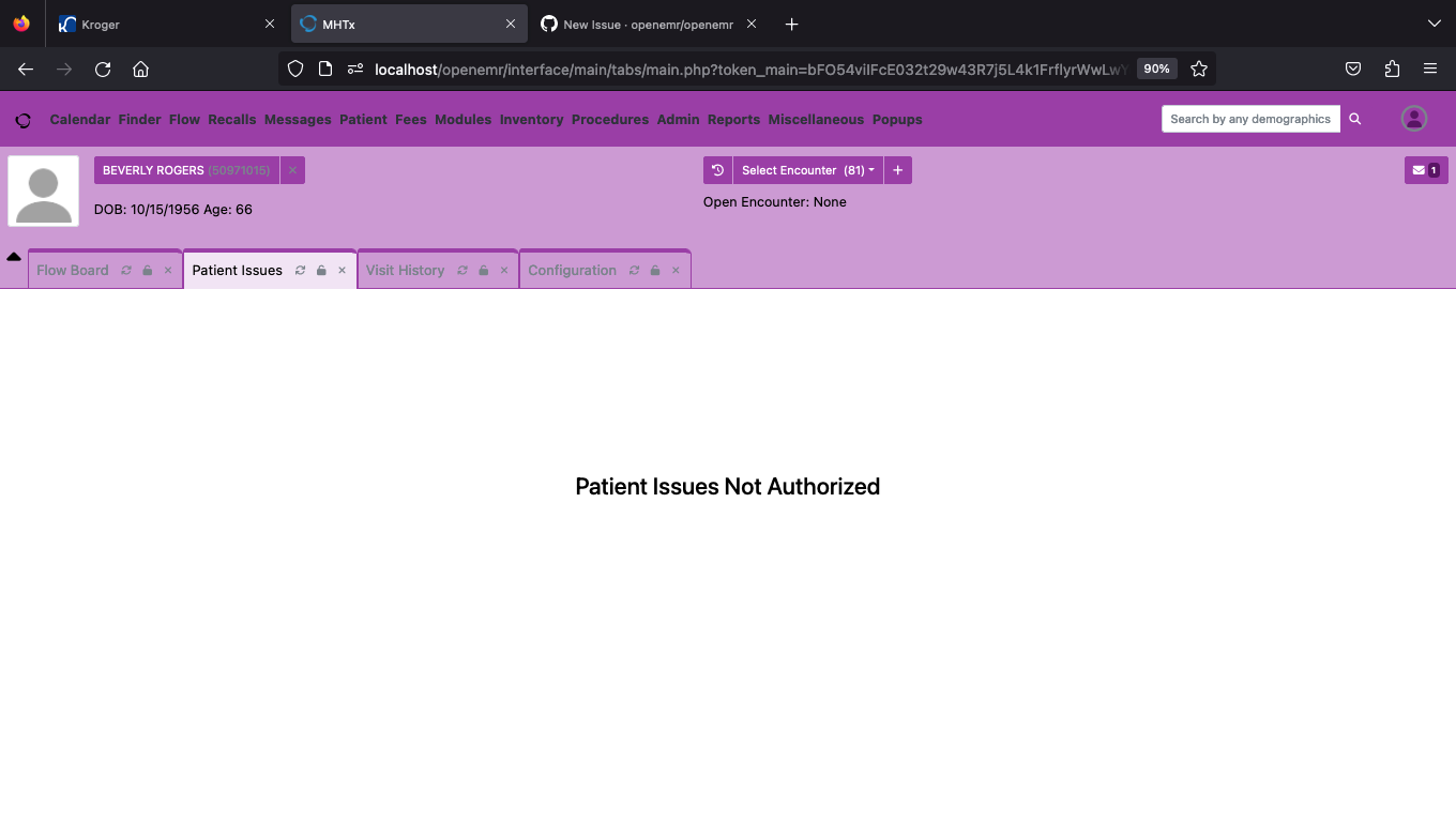 Patient Issues Not Authorized Diagnosis Missing · Issue 6490 · Openemr Openemr · Github