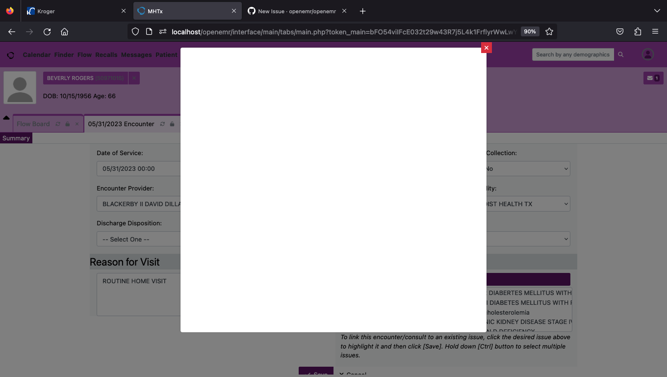 PATIENT ISSUES NOT AUTHORIZED/DIAGNOSIS MISSING · Issue #6490 · openemr/openemr · GitHub