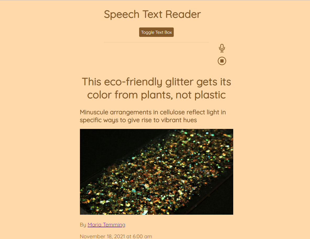 GitHub - HelenQuang/Speech-Text-Reader