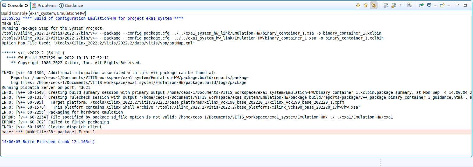 Failed Emulation Hardware on a vck190 · Issue #410 · Xilinx/Vitis-Tutorials · GitHub
