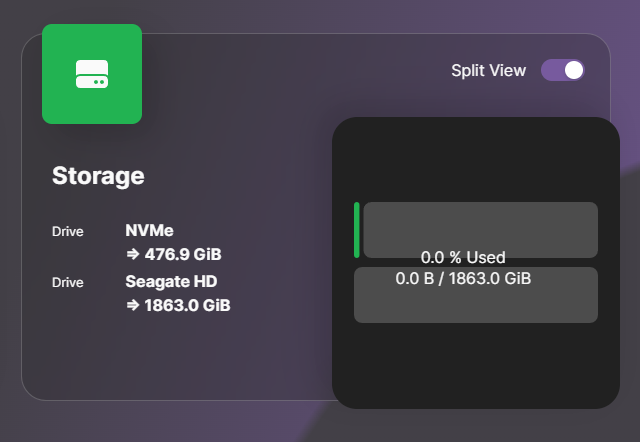 [Bug] Storage widget showing 0% for one drive · Issue #883 ...