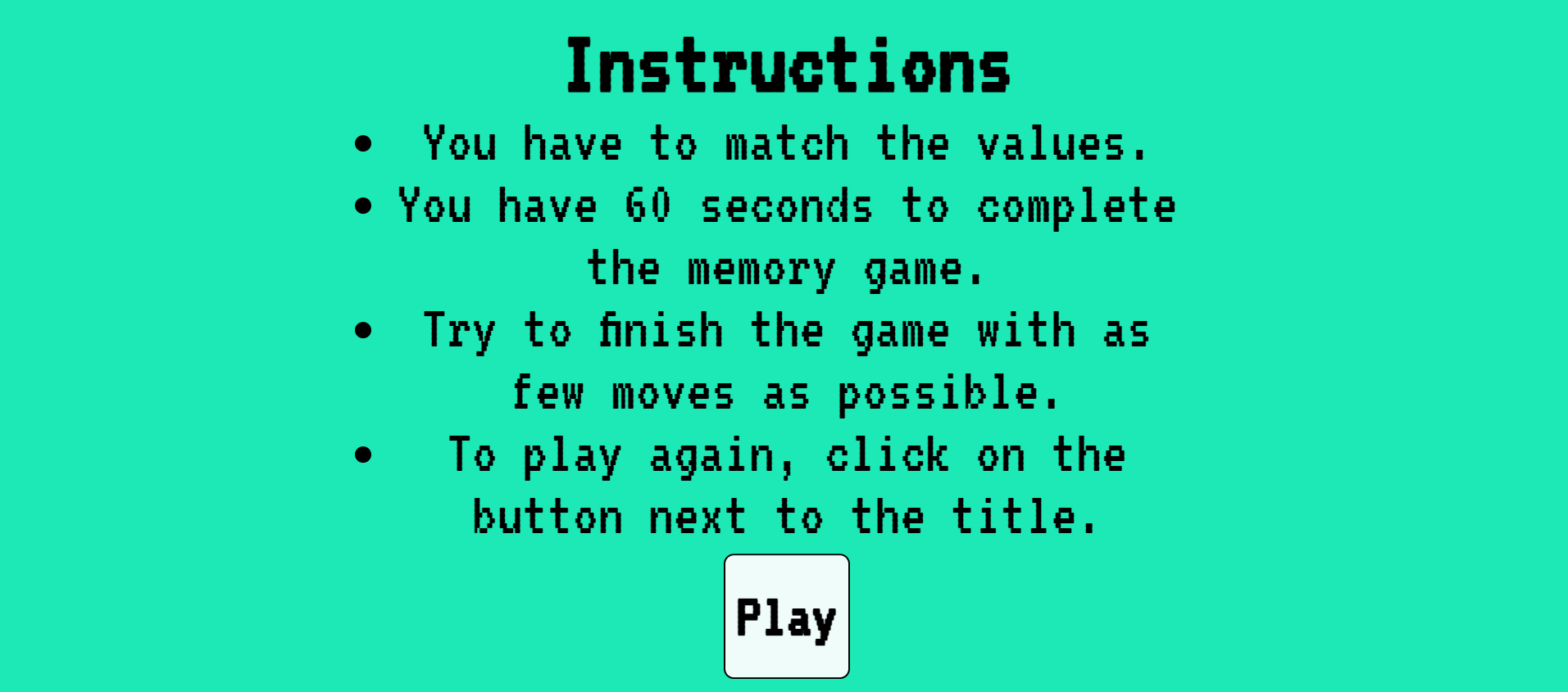 GitHub - BohdanBezushka/Memory-Game: Milestone 2 project for the Full Stack Software Development ...