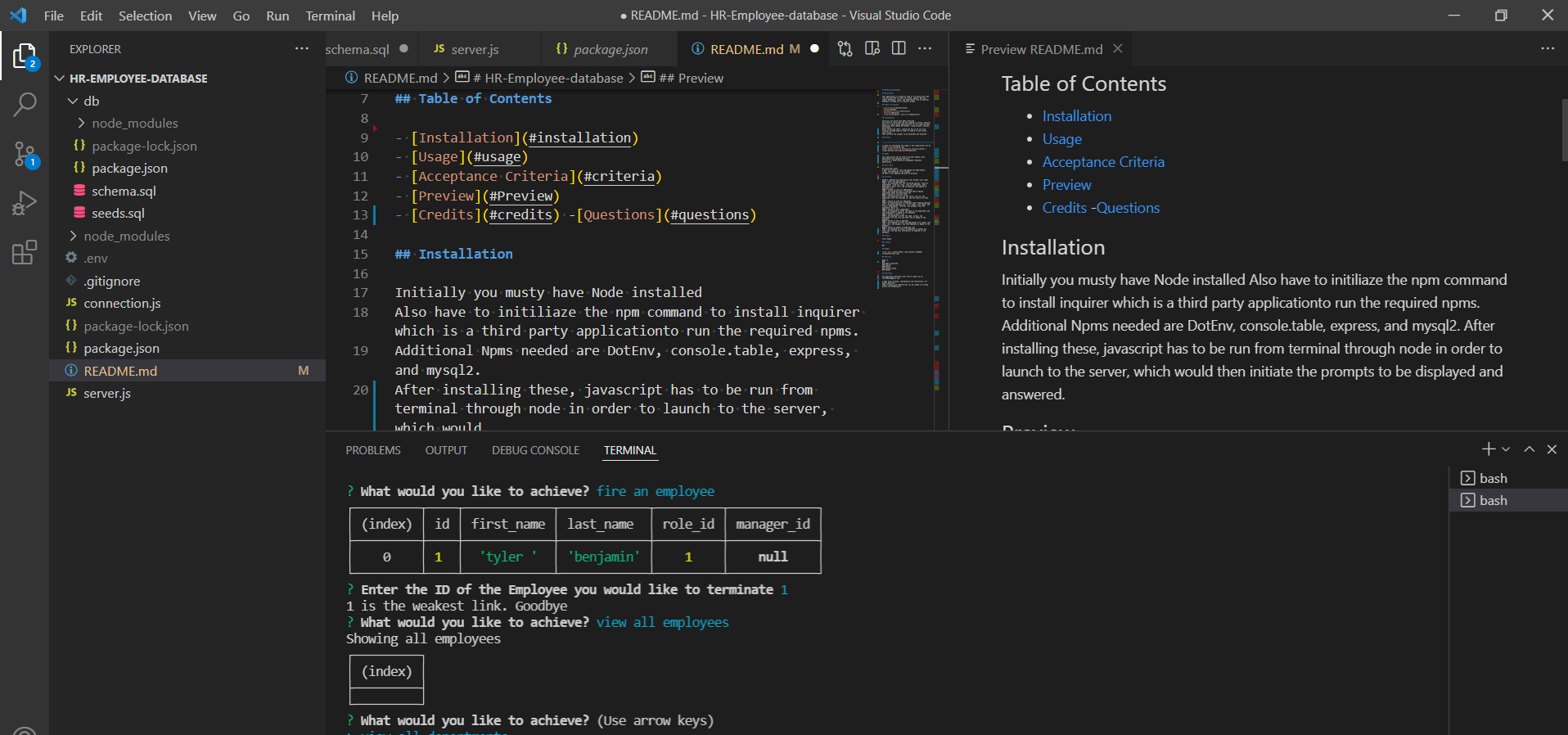 GitHub - TyGBenjamin/HR-Employee-database