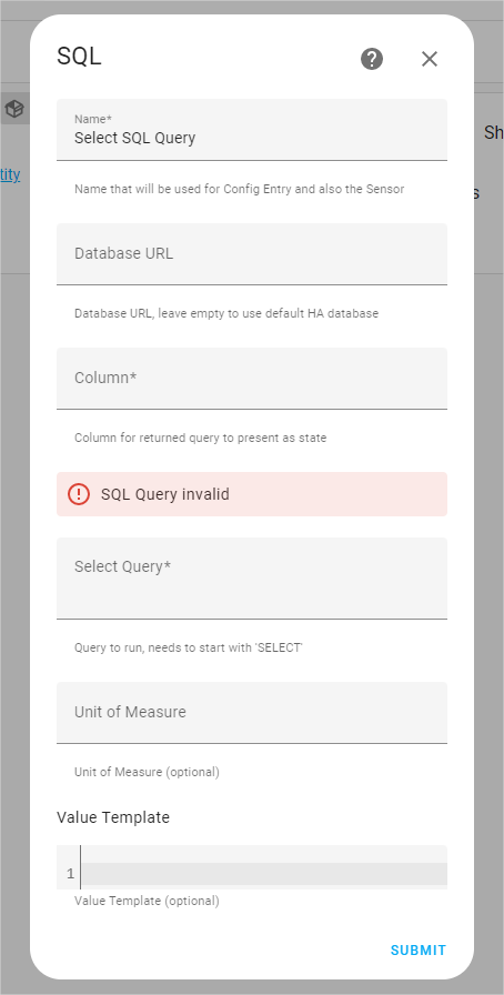 Limit on the number of SQL integrations (over 100 sql) · Issue #89740 · home-assistant/core · GitHub