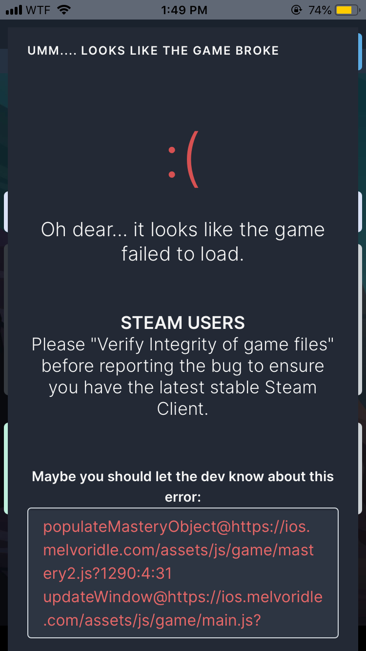 [Bug]: · Issue #1688 · MelvorIdle/melvoridle.github.io · GitHub