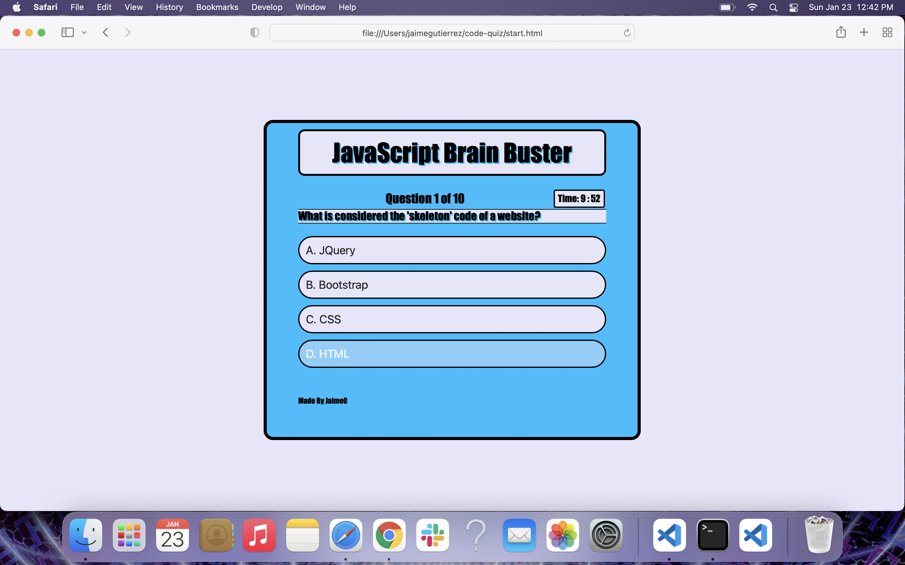 GitHub - xJaimeGx/code-quiz