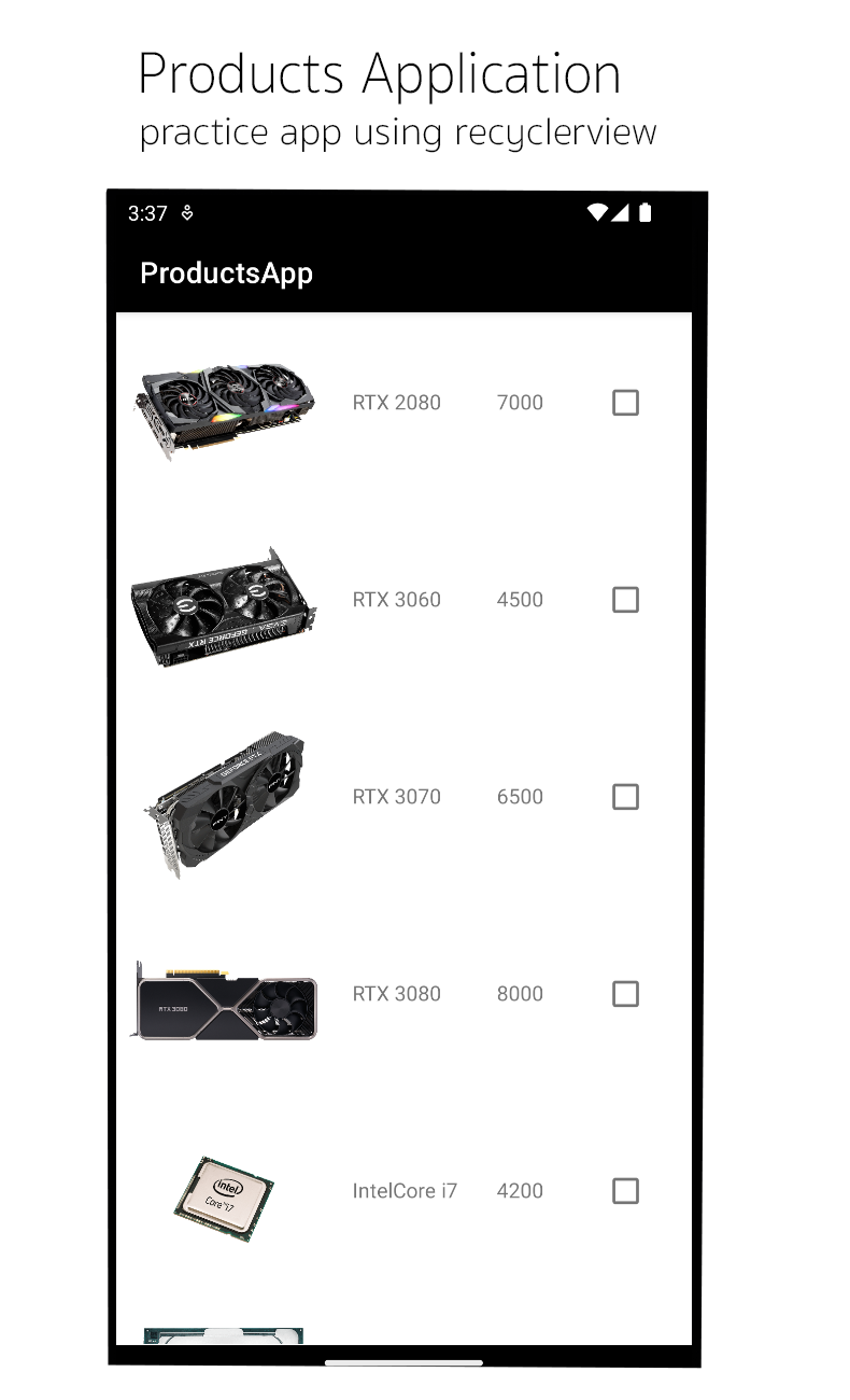 GitHub - MarlonGarciaBermejo/ProductsApp: School assignement practicing using recyclerview in ...