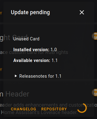Updating a repository is never ending on frontend · Issue #1494 · hacs/integration · GitHub