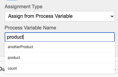 Implement typeahead suggestion functionality for process variables in ...