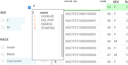 [Filter Panel] Search doesn't work in the column list for adding column filter ("+" icon ...