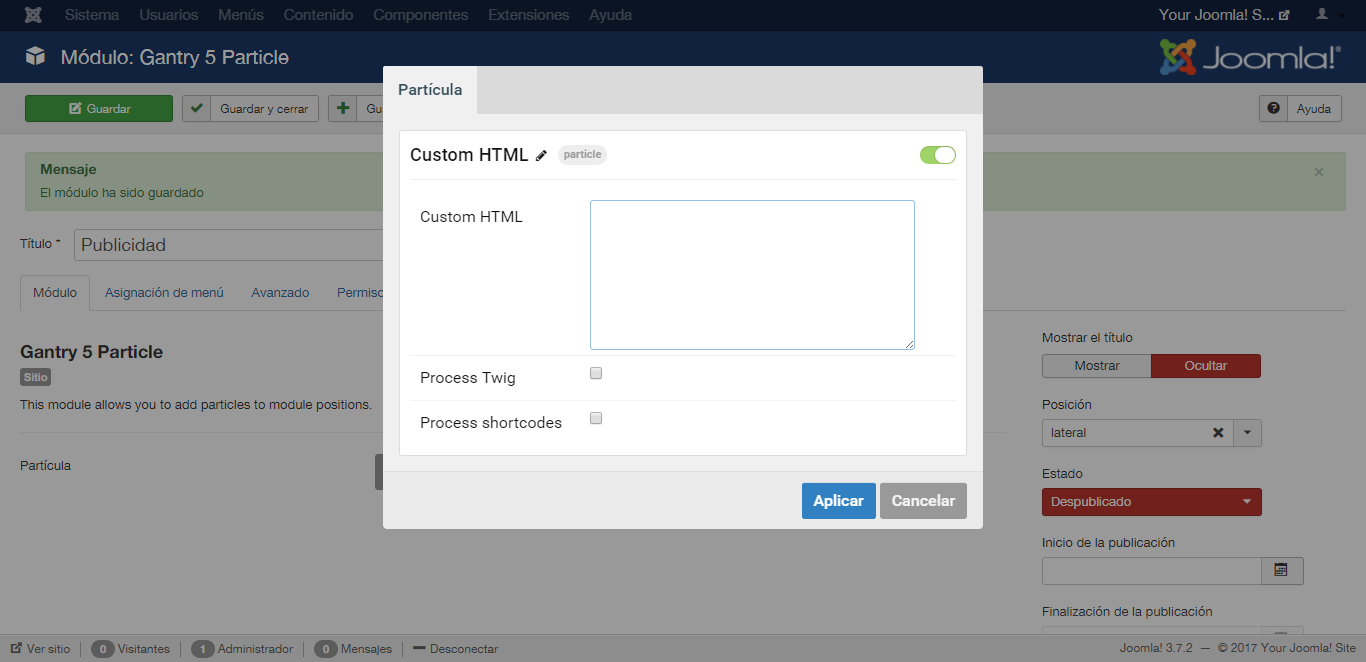 RokPad Functionality for Custom HTML Particle · Issue #236 · gantry/gantry5 · GitHub