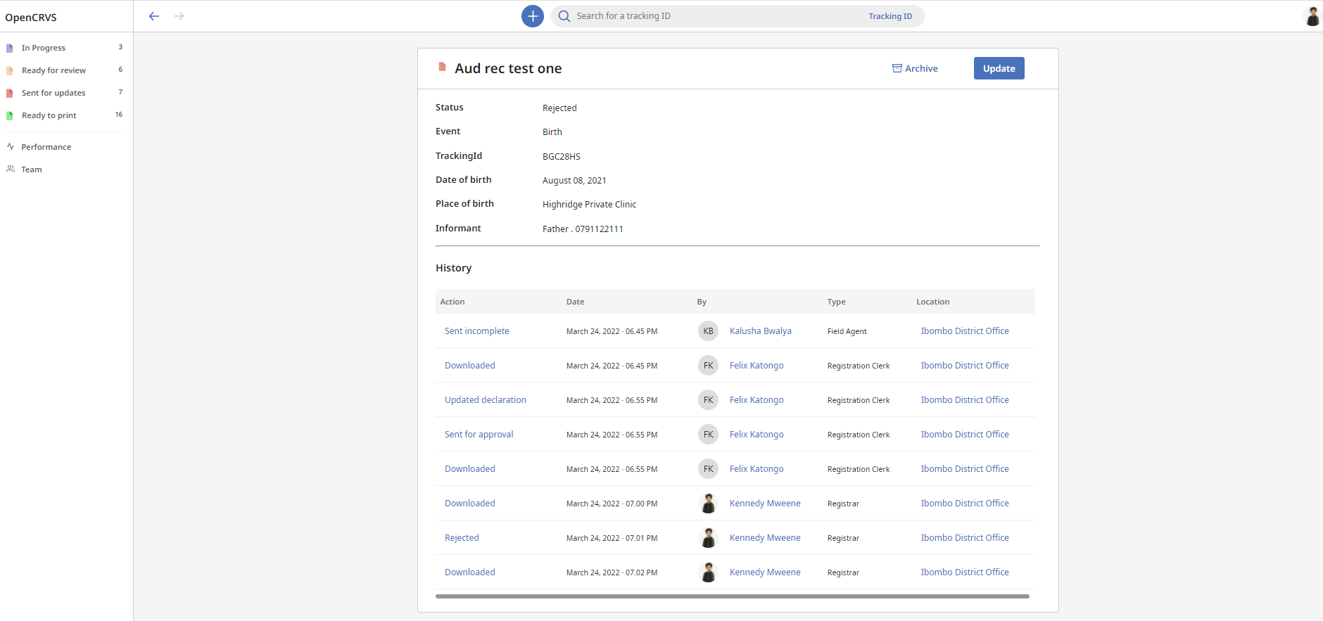 Record audit · Issue #1636 · opencrvs/opencrvs-core · GitHub