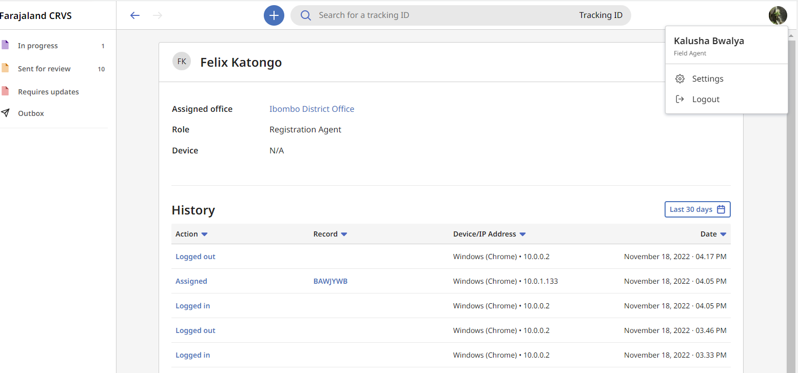 Enable all previously disabled User Audit links · Issue #4172 · opencrvs/opencrvs-core · GitHub