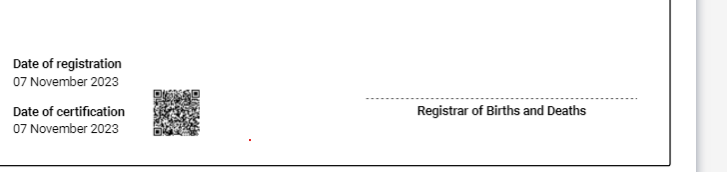 Registrar name not showing below Registrar of Birth and Deaths when printing in advance · Issue ...