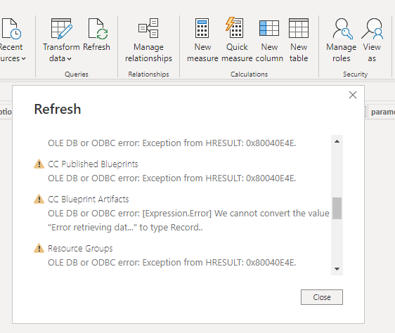 OLE DB or ODBC error: Exception from HRESULT: 0x80040E4E. · Issue #212 ...