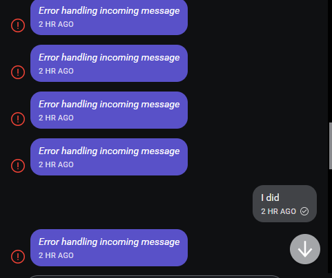 Error Handling incoming message - over 2000 messages into the future ...