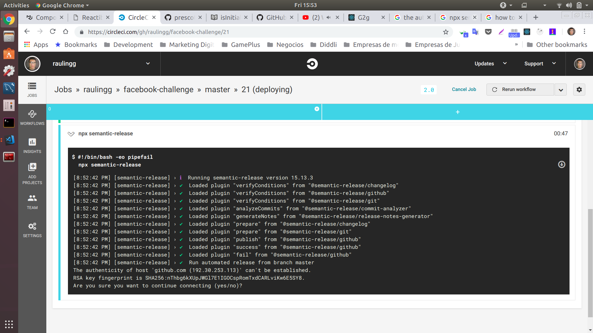 The authenticity of host 'github.com can't be established · Issue #1095 · semantic-release ...