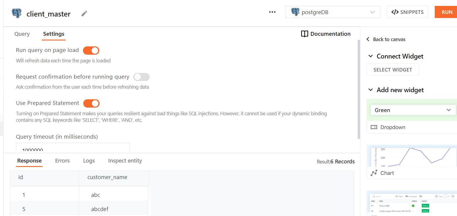 Run query on page load feature is not working for the queries copied ...