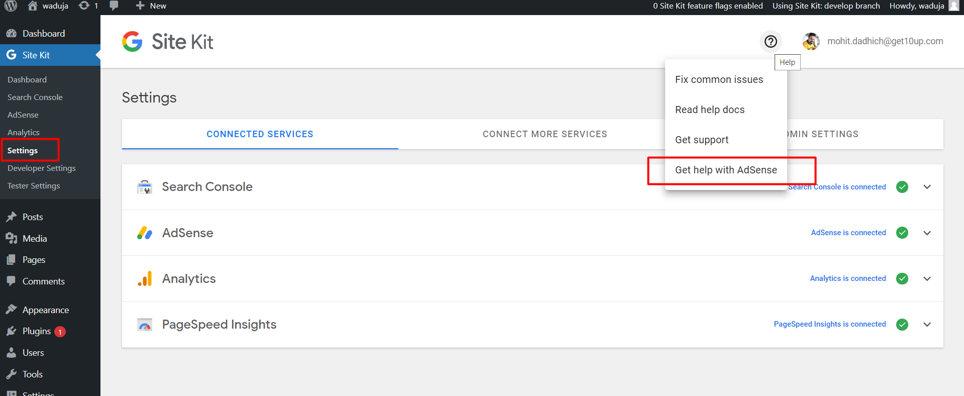 Add AdSense link in 'Help' dropdown when service connected · Issue #4423 · google/site-kit-wp ...