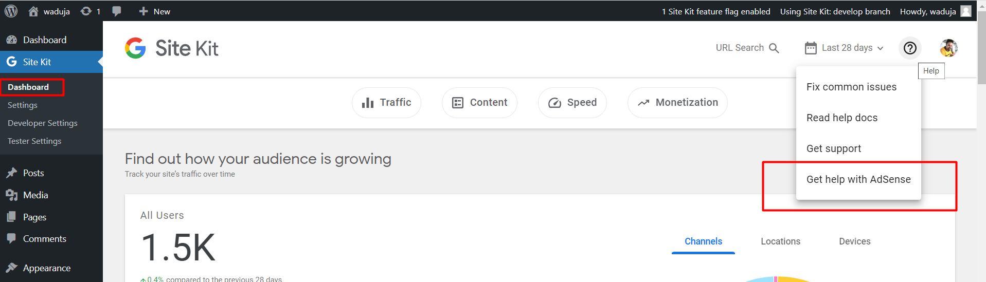 Add AdSense link in 'Help' dropdown when service connected · Issue #4423 · google/site-kit-wp ...