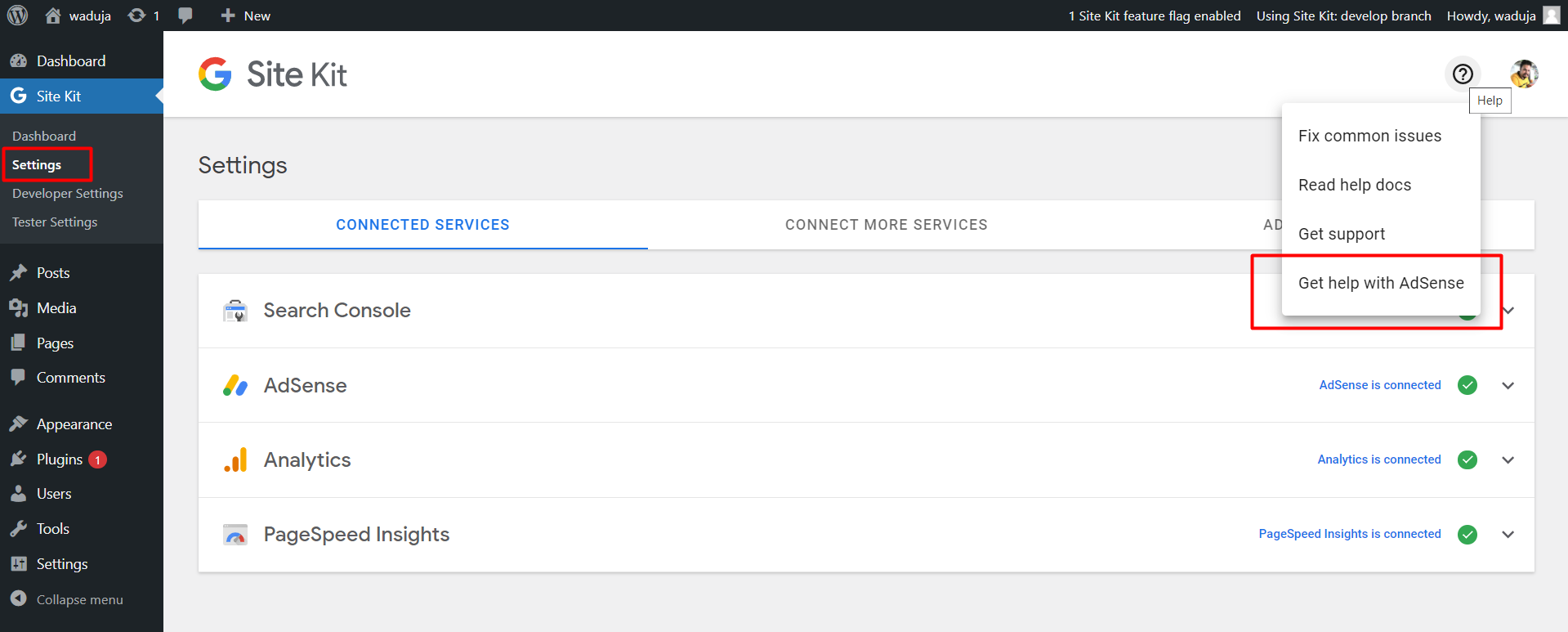 Add AdSense link in 'Help' dropdown when service connected · Issue #4423 · google/site-kit-wp ...
