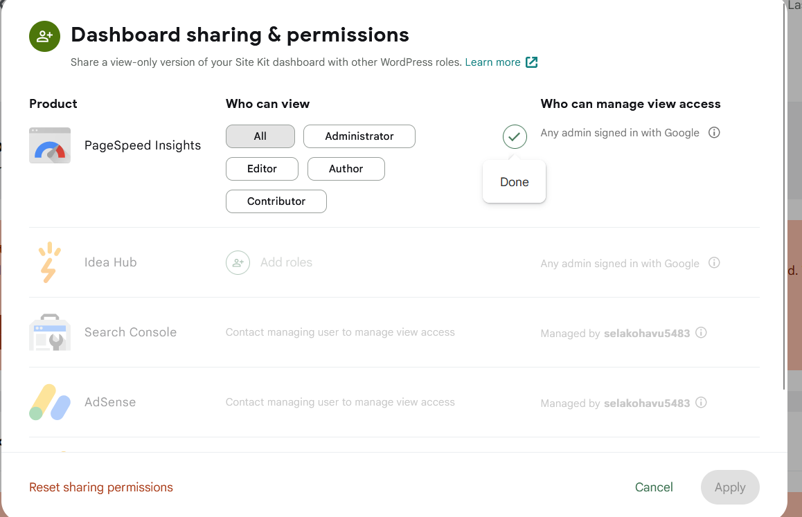 Sharing Settings Modal Should Not Be Closed After Applying Who Can View Roles · Issue 5437 