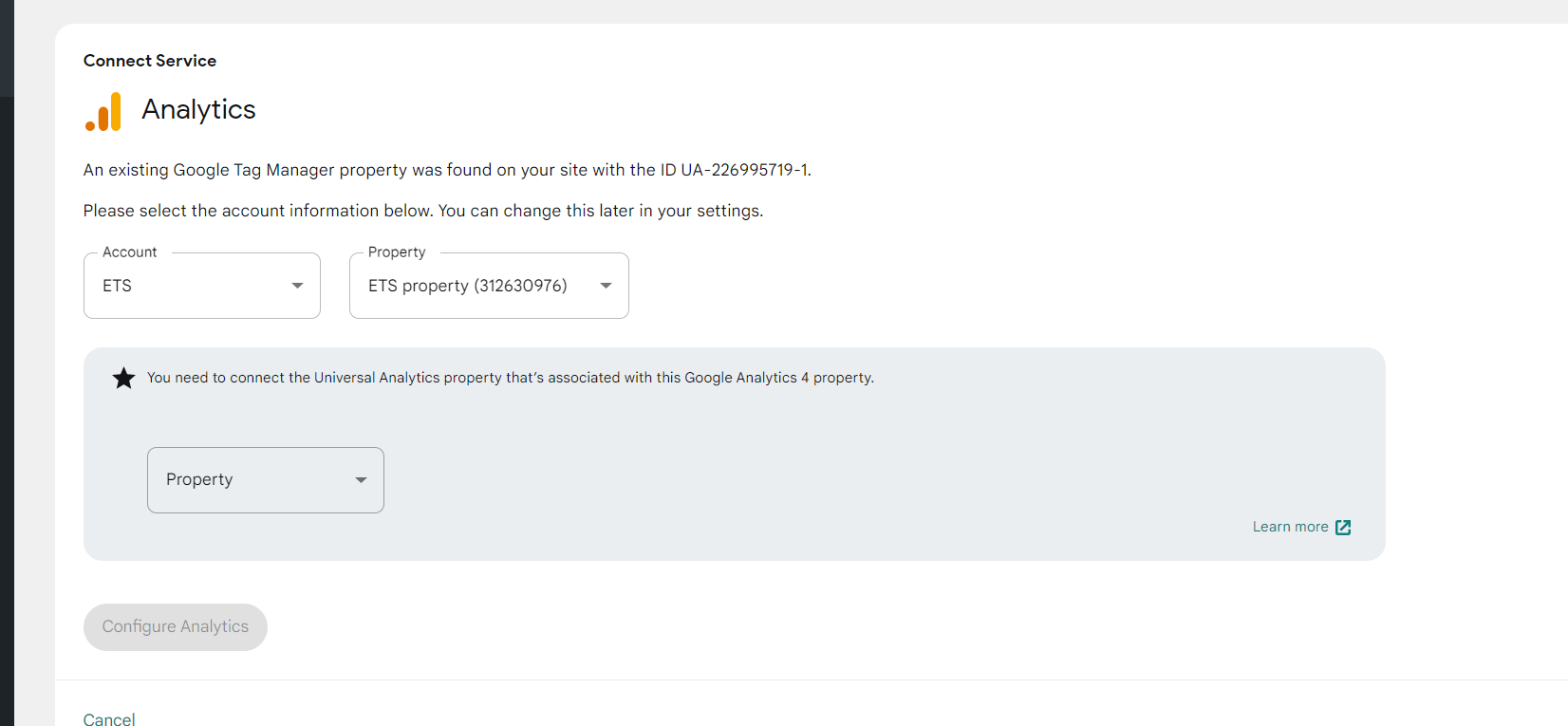 Update "An existing Google Tag Manager property was found on your site" message · Issue #5214 ...