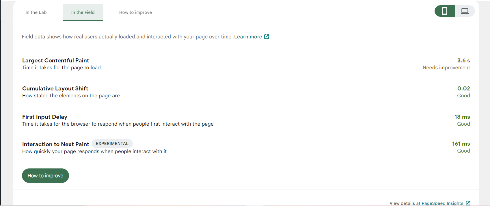 Update PageSpeed Insights widget to avoid layout shifts between loading ...
