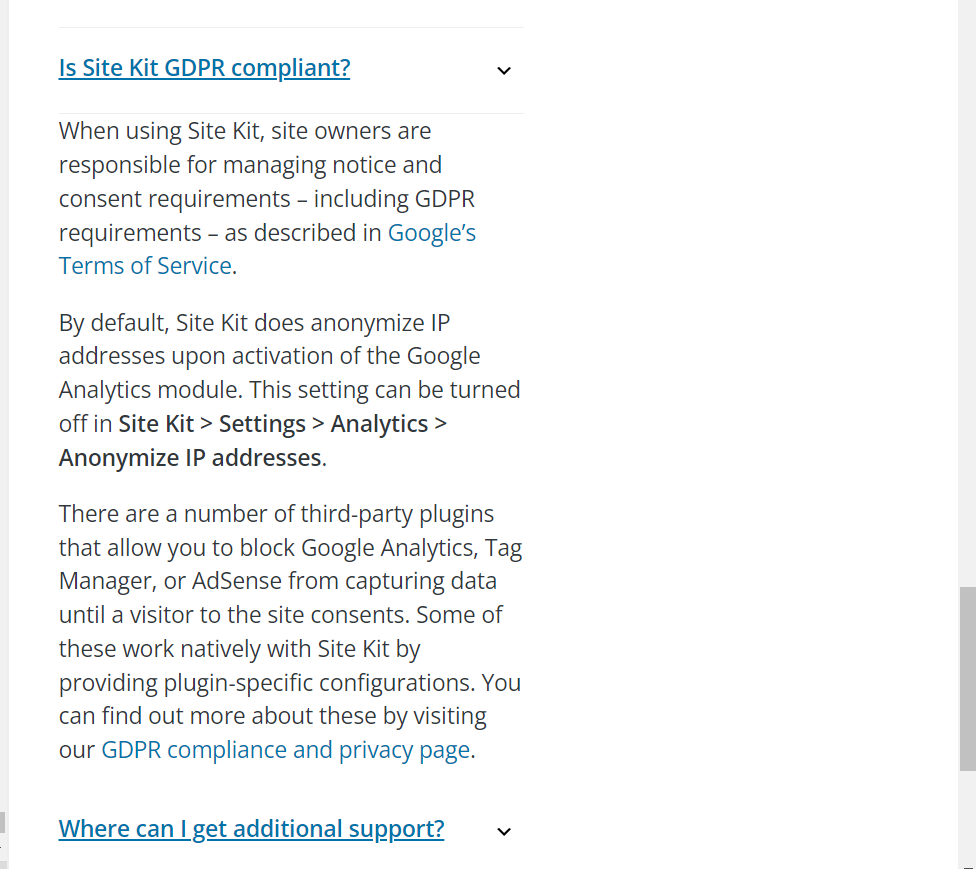 Update the GDPR FAQ question text on the Site Kit WordPress plugin page · Issue #6773 · google ...