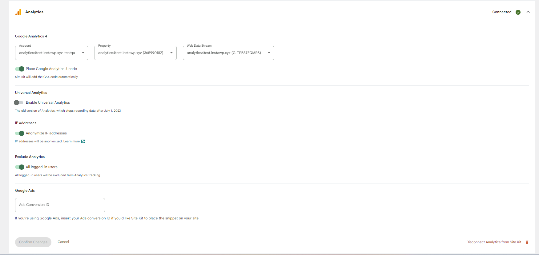 Update Analytics SettingsEdit and SettingsView to work without UA · Issue #6744 · google/site ...