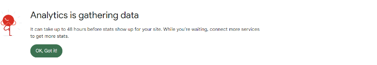 Update Analytics gathering state time under Analytics gathering state banner text when dashboard ...
