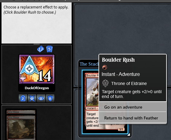 Adventure cards such as Rimrock Knight interact incorrectly with ...