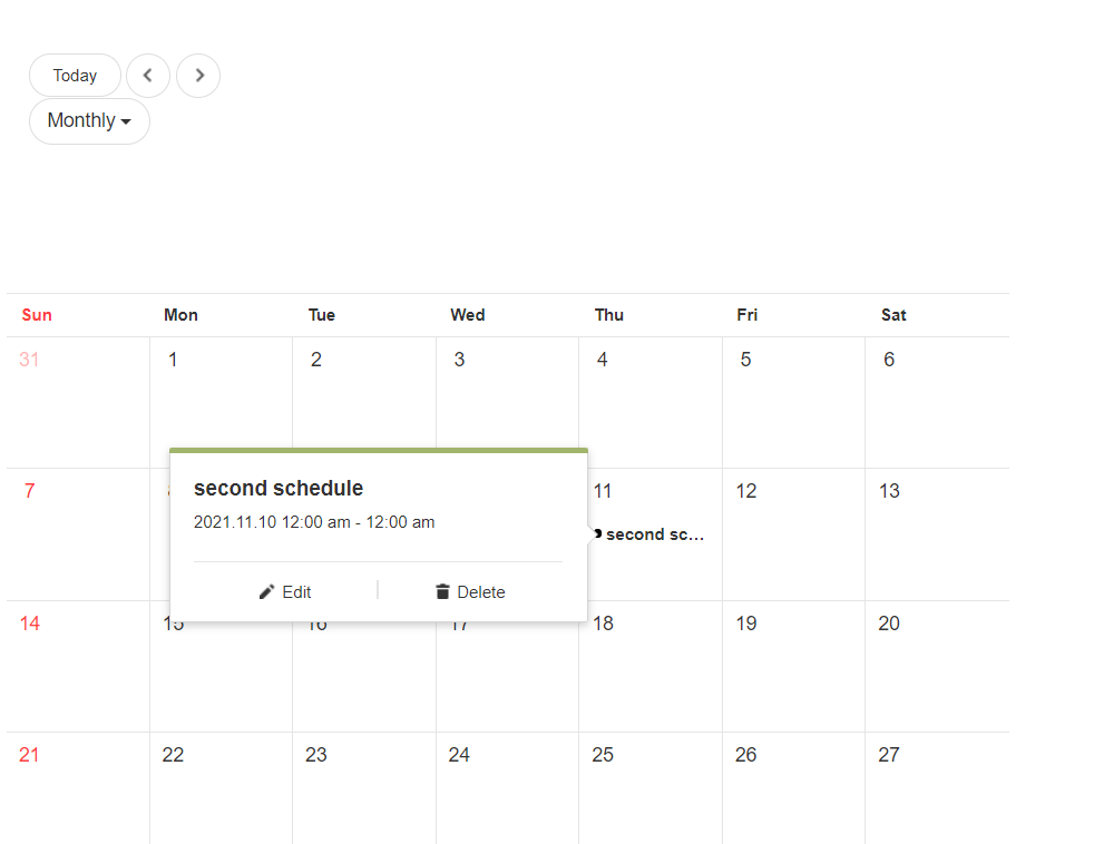 Page refreshes after I click on any button on the Schedule popup ...