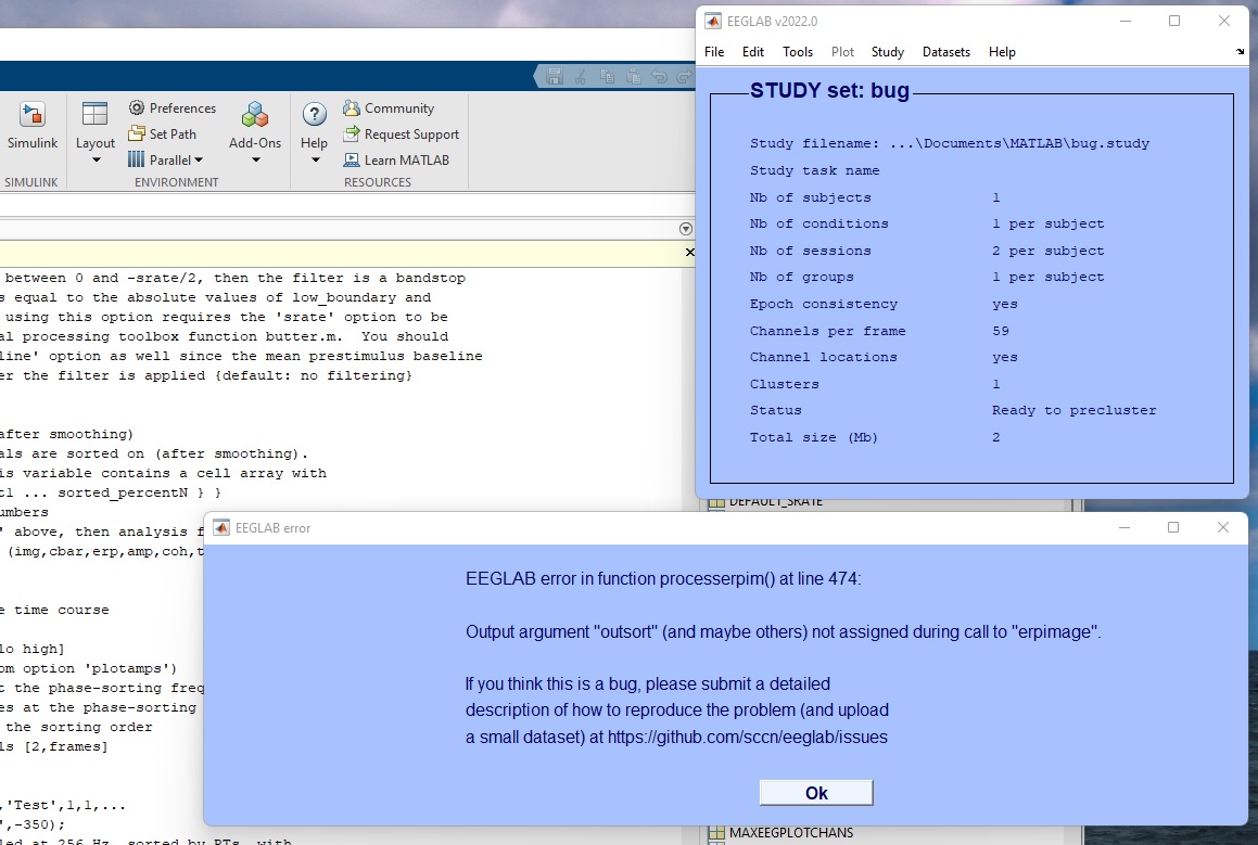 ERPImage Study Error - processerpim at line 474 · Issue #483 · sccn/eeglab · GitHub