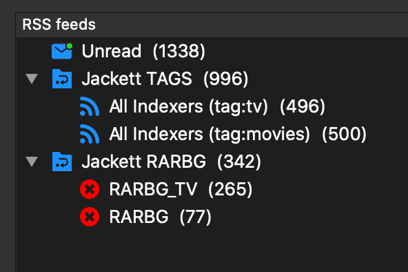 RSS feed indicates it has failed (jacket indexer and RARBG) · Issue ...