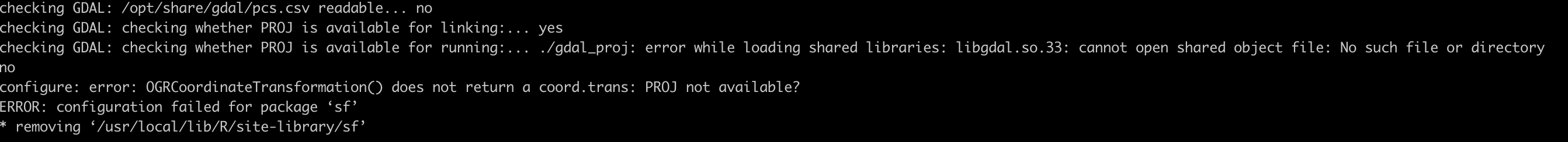 Gdalproj Error While Loading Shared Libraries Libgdalso31 Cannot Open Shared Object File